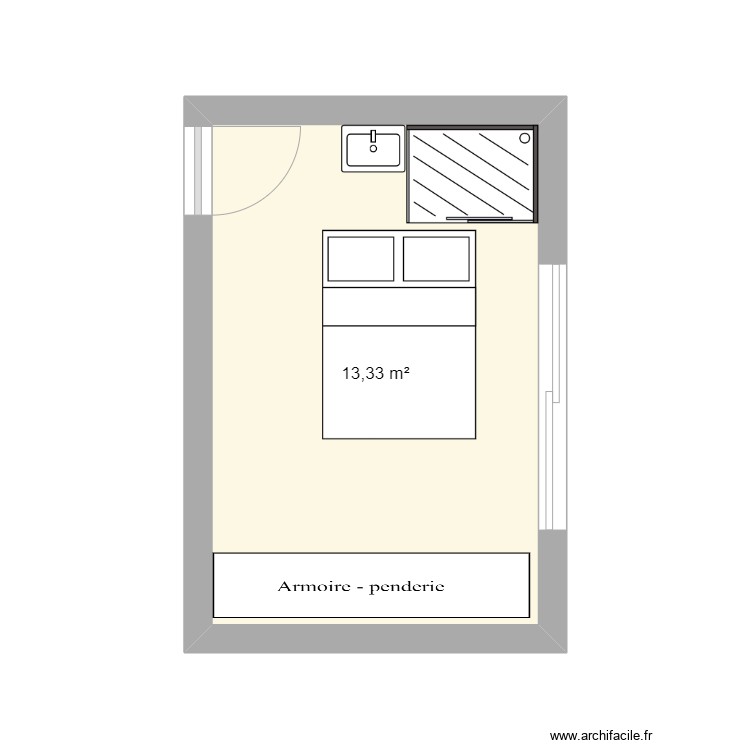 Plan – Chambre avec douche – Par Borisco974 ️ | ArchiFacile