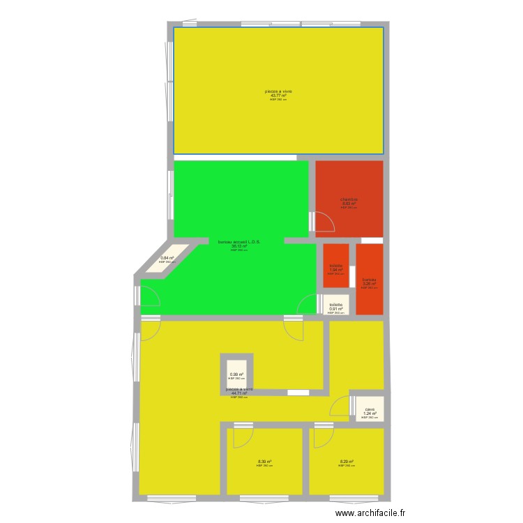vu des locaux - Plan dessiné par dahut