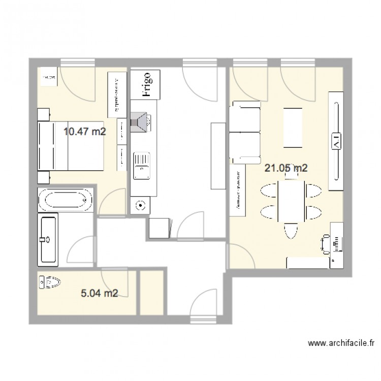 APPARTEMENT F3 - Plan dessiné par DIRK PITT
