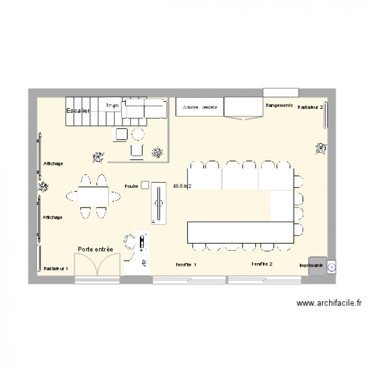 Aménagement salle multimédia - Plan dessiné par xabicel
