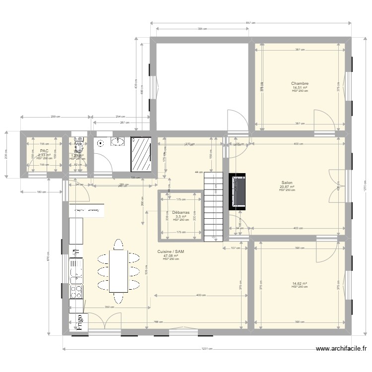 Plan VSG - Plan 13 pièces 265 m2 dessiné par Flouki