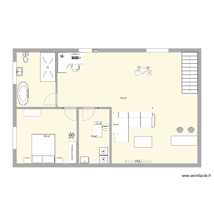 sous sol - Plan dessiné par Andreane Pommier