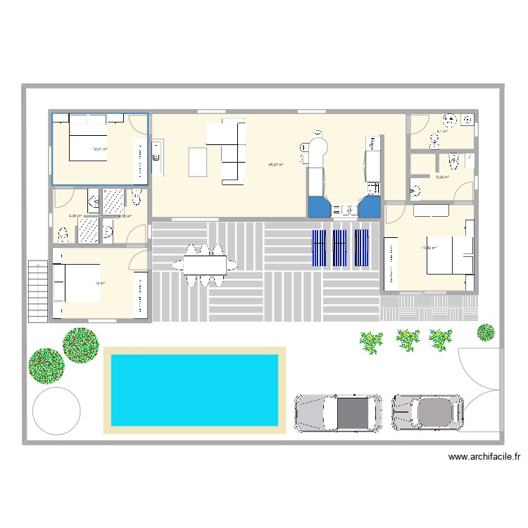 plan meuble - Plan 8 pièces 101 m2 dessiné par vero2907