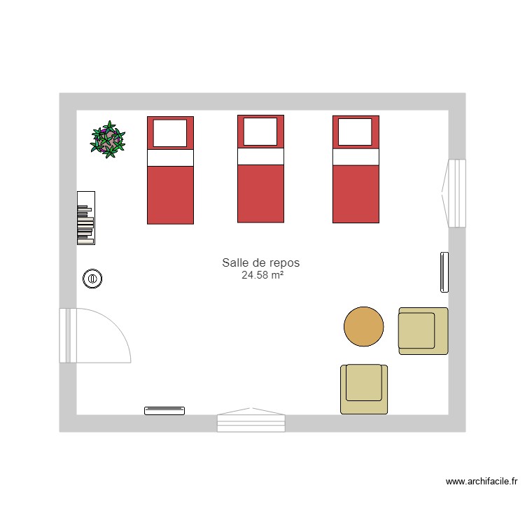 salle de repos - Plan dessiné par projetrh