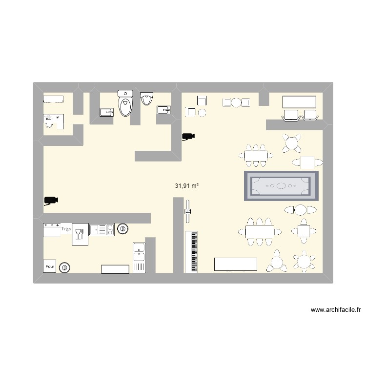 Plan restaurant - Plan dessiné par Candymilk