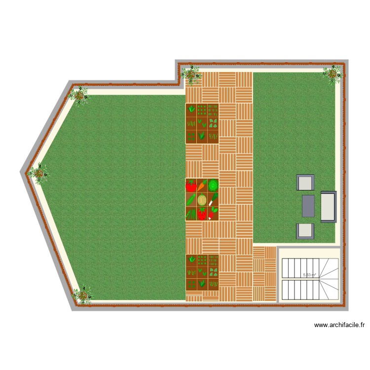 terasse - Plan dessiné par alkazame