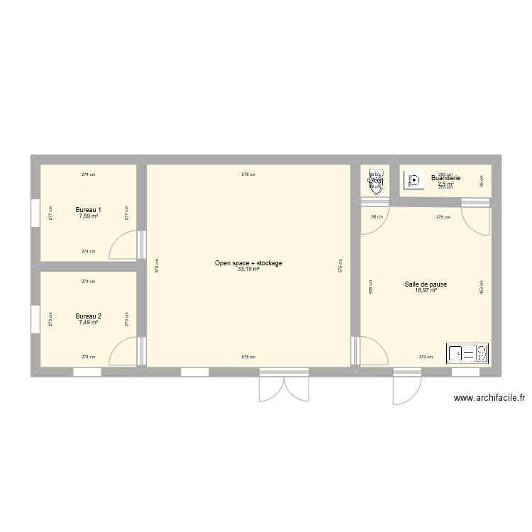 Locaux - Plan dessiné par 1Pulse9
