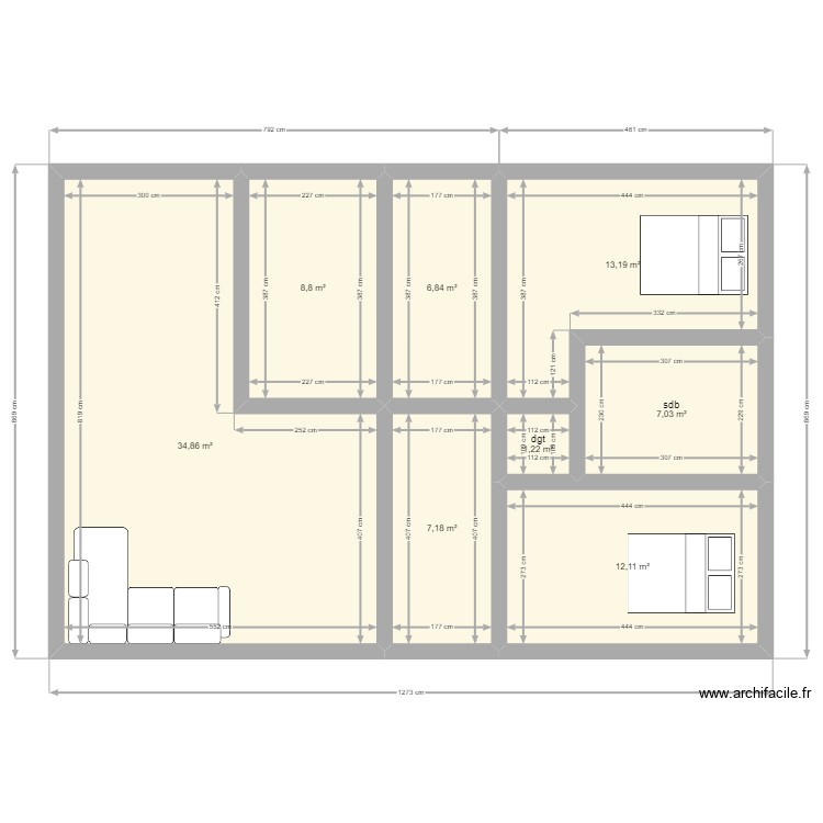version2 - Plan 8 pièces 91 m2 dessiné par maisonelie