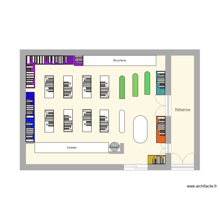 Plan du point de vente Carrefour 21000 - Plan dessiné par Arquentib