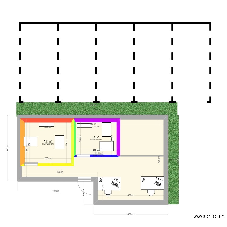 Local RIS aménagé - Plan 3 pièces 48 m2 dessiné par MLSOF