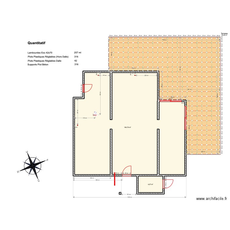 Plan Terrasse - Plan dessiné par 360ski