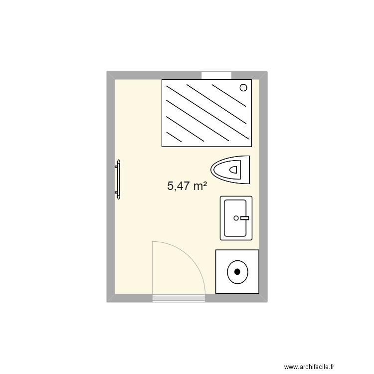 Salle de douche option 1 - Plan dessiné par SHenriquez