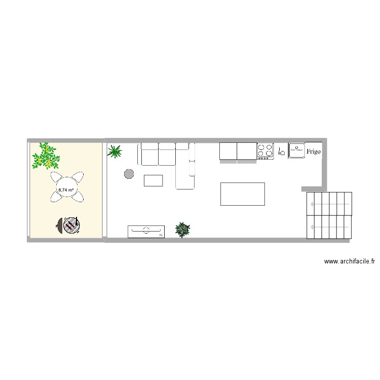 Bandol - Plan 1 pièce 9 m2 dessiné par Christian2514