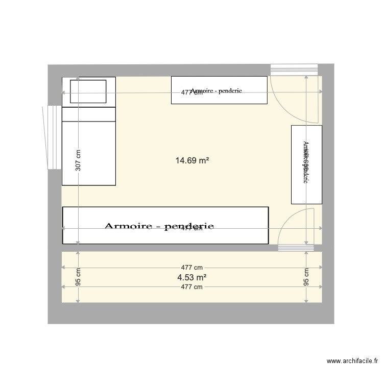 Dressing - Plan dessiné par Davoli