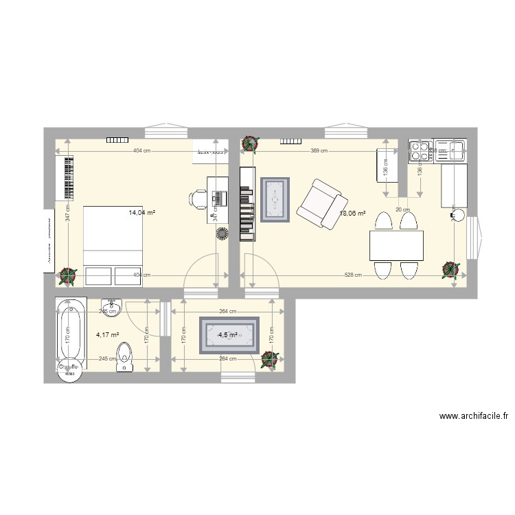 appartement 38m2 - Plan dessiné par louanne_26
