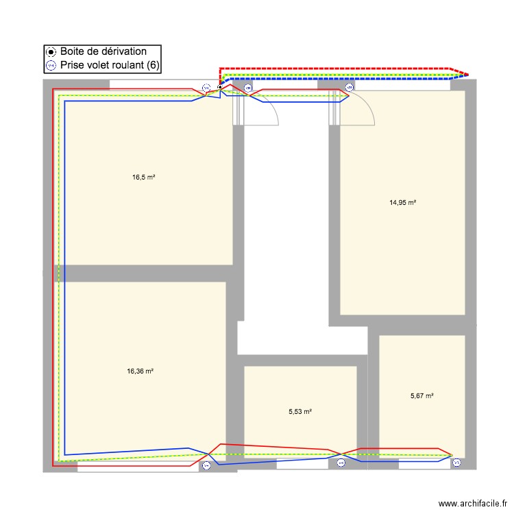 plan électricité volet roulant - Plan dessiné par Elpinso