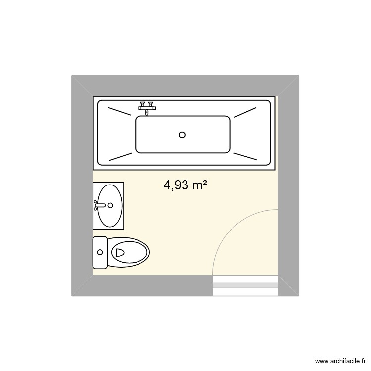 salle de douche - Plan 1 pièce 5 m2 dessiné par MARILOULILOU