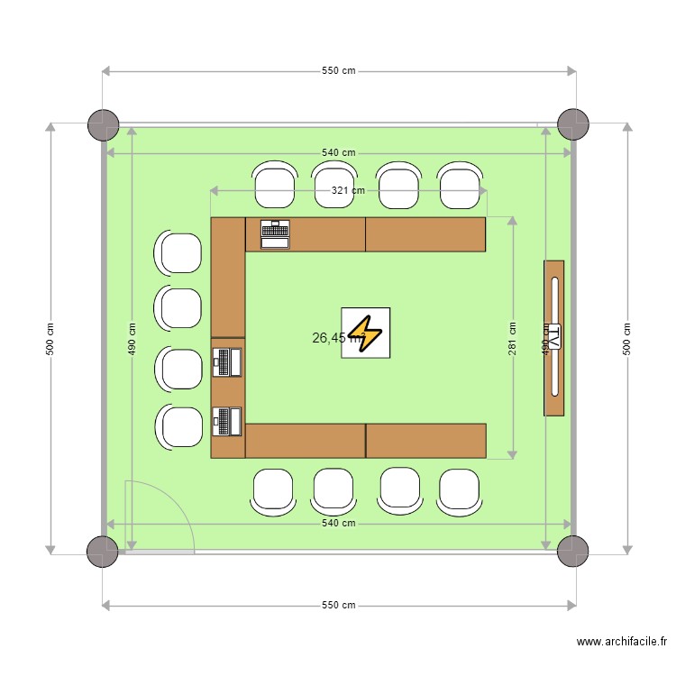 Salle de réunion - Plan dessiné par GégéBobo69100