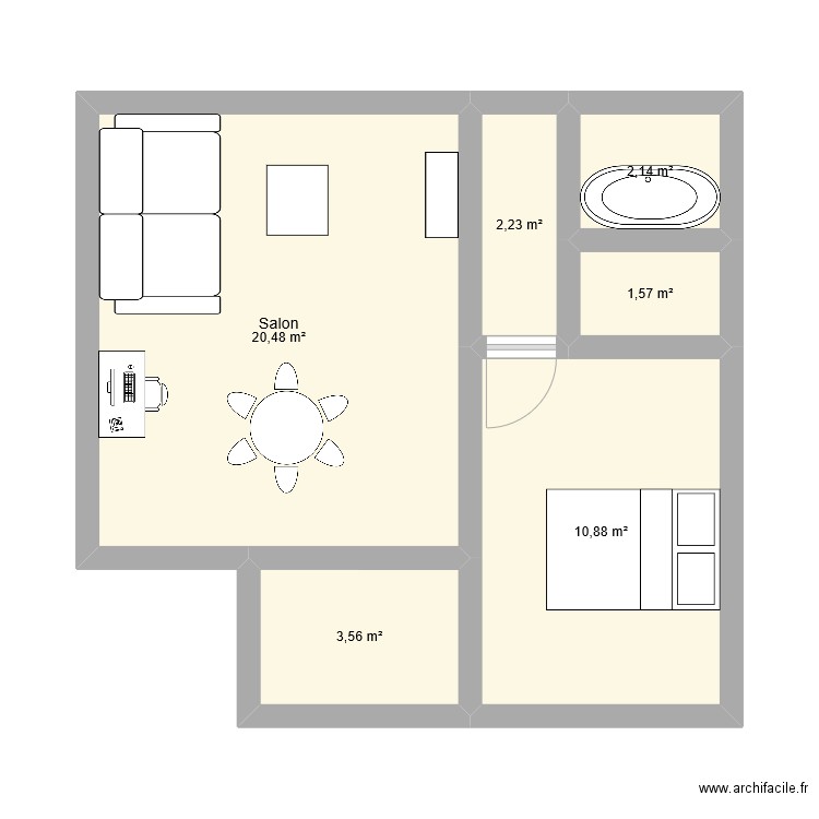 test apartement - Plan 6 pièces 41 m2 dessiné par ghiles12