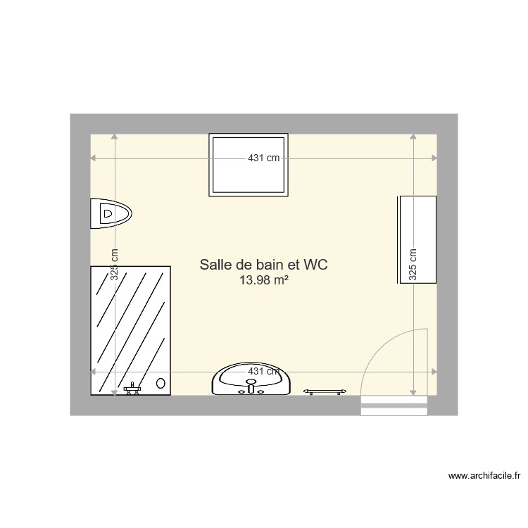 douche - Plan dessiné par bischwiller