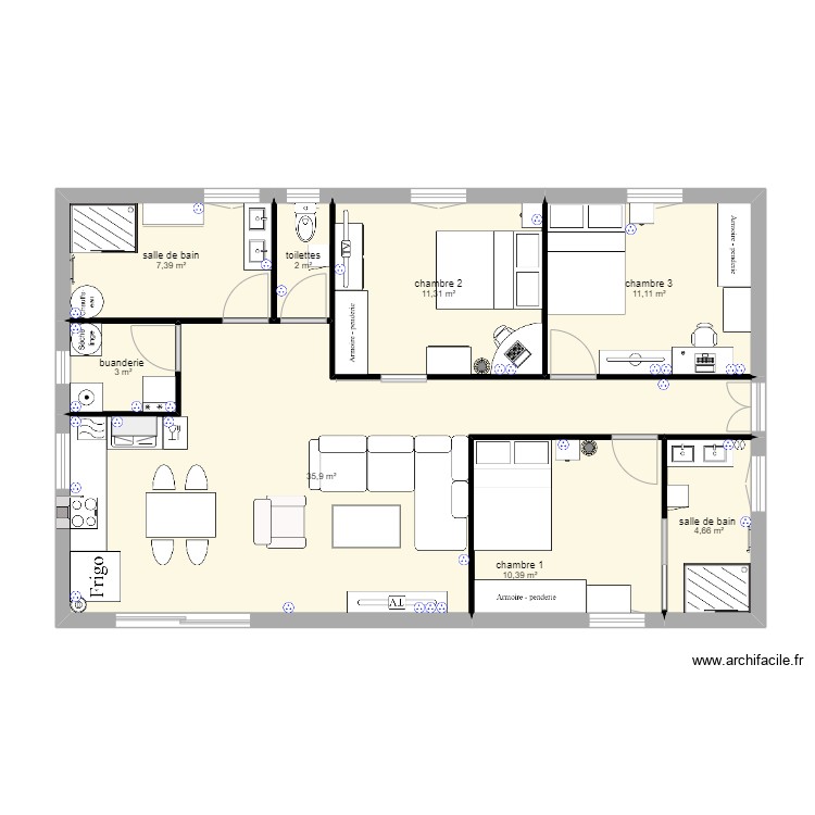 fab - Plan 8 pièces 86 m2 dessiné par la__fabs