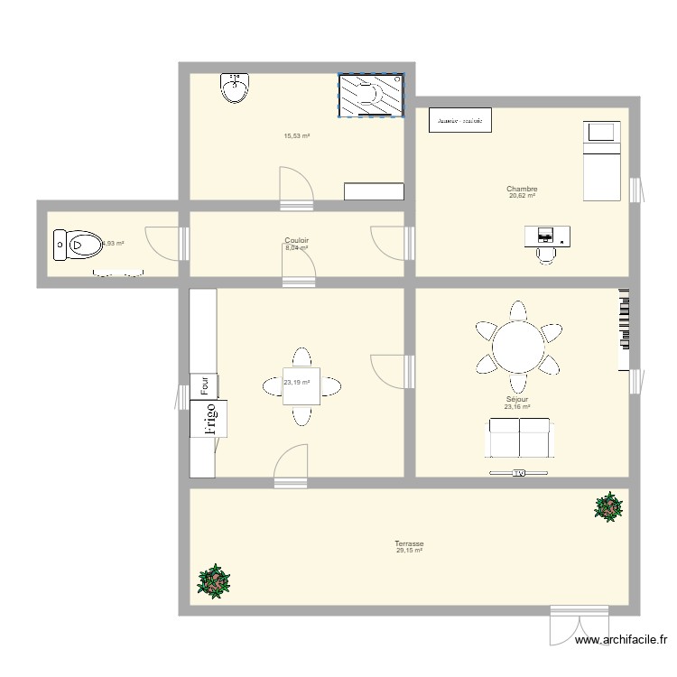 PLAN DU LOGEMENT AVEC AMENAGEMENT - Plan dessiné par Maitre56