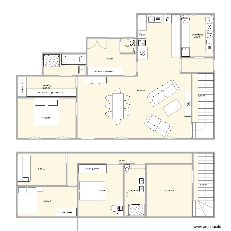 Plan – plan rdc et étage – Par VLUCIE ️ | ArchiFacile