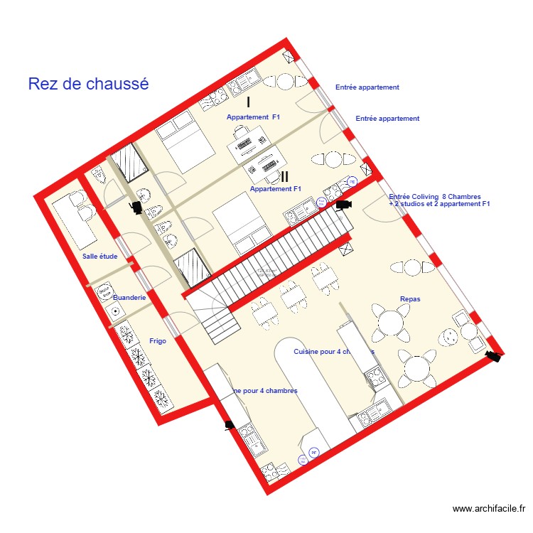 Hôtel de Paris RDC - Plan dessiné par pegasejmbs