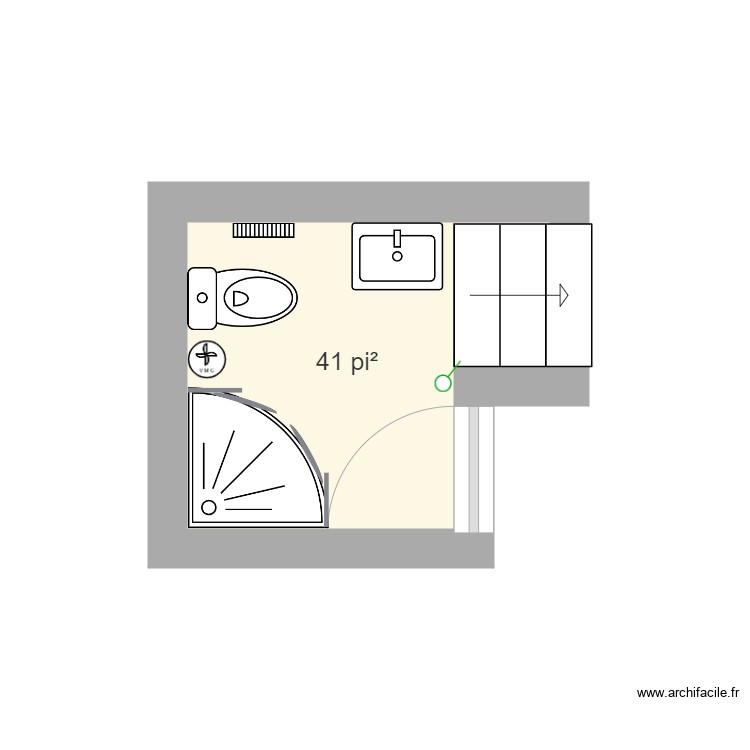 Salle de douche 145 - Plan dessiné par Soleil55