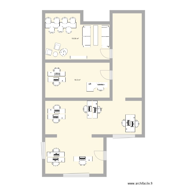 Bureau - Plan dessiné par UniP