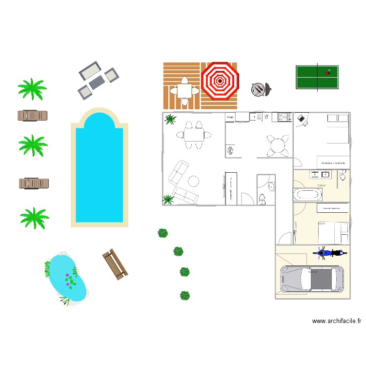 mi casa ideal Nathan espagnol - Plan 3 pièces 34 m2 dessiné par Zazou7833