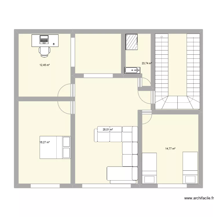 Plan – plan dar r+1 – Par linker13 ️ | ArchiFacile