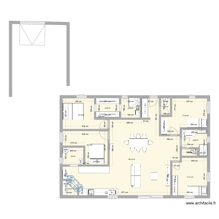 maison 3 - Plan 8 pièces 121 m2 dessiné par Whit7lng