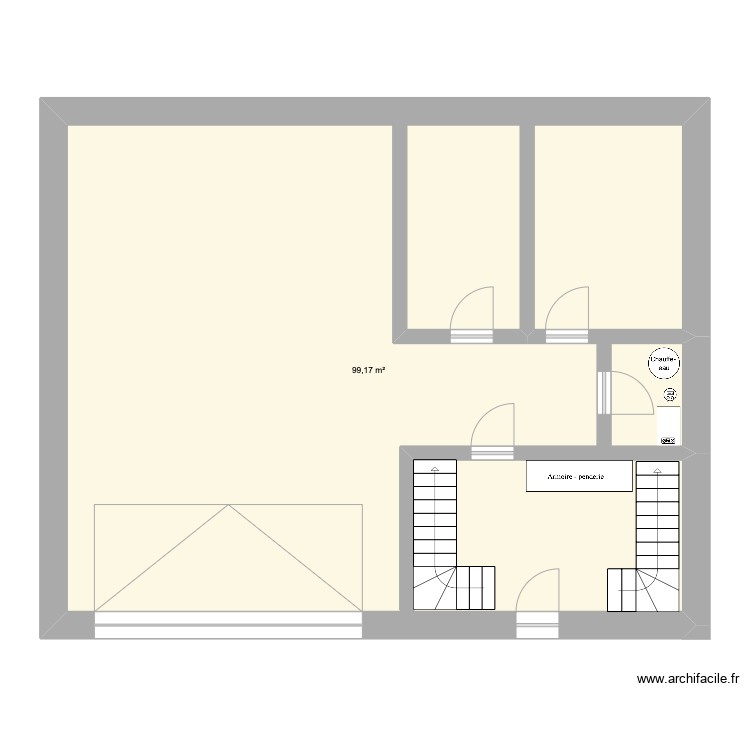 premier étage - Plan 1 pièce 99 m2 dessiné par Amburu