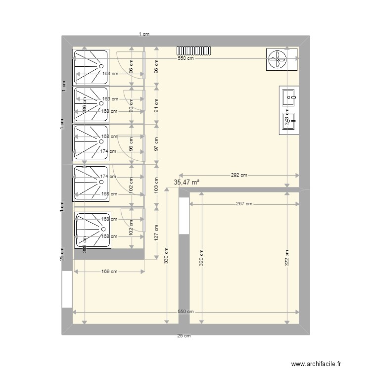 douche interimaires - Plan dessiné par alicealicealice