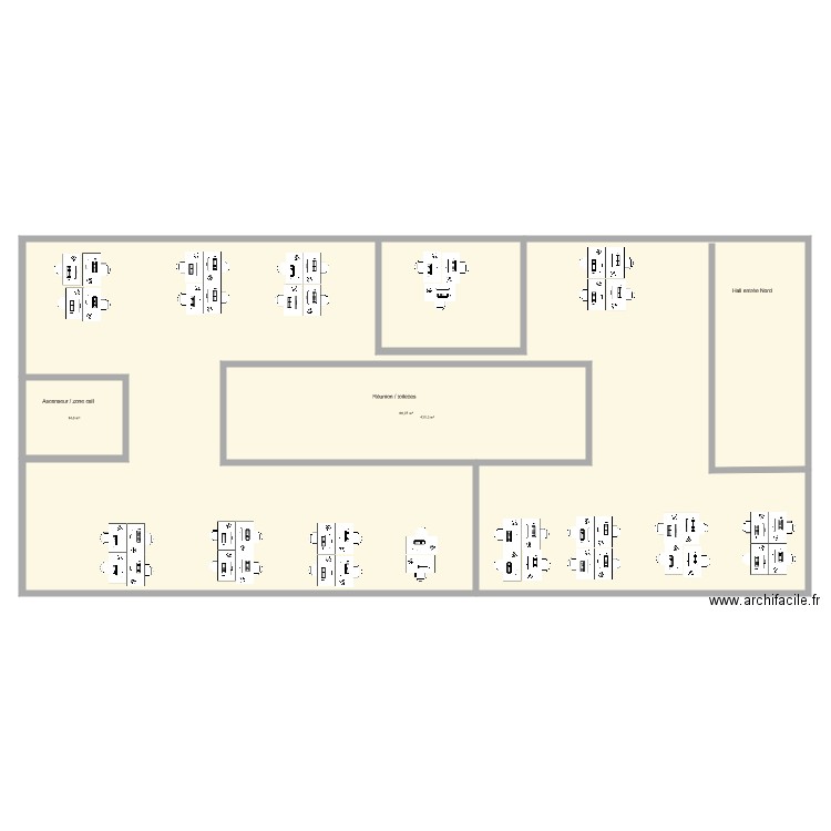 Nouveau Bâtiment RDC - Plan dessiné par fatec