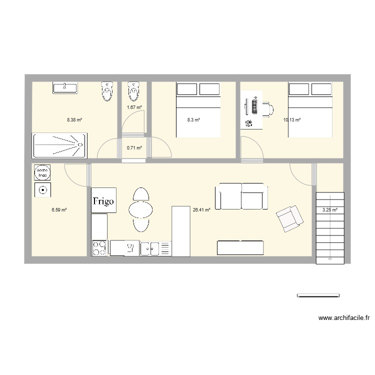 Appartement - Plan dessiné par cridep