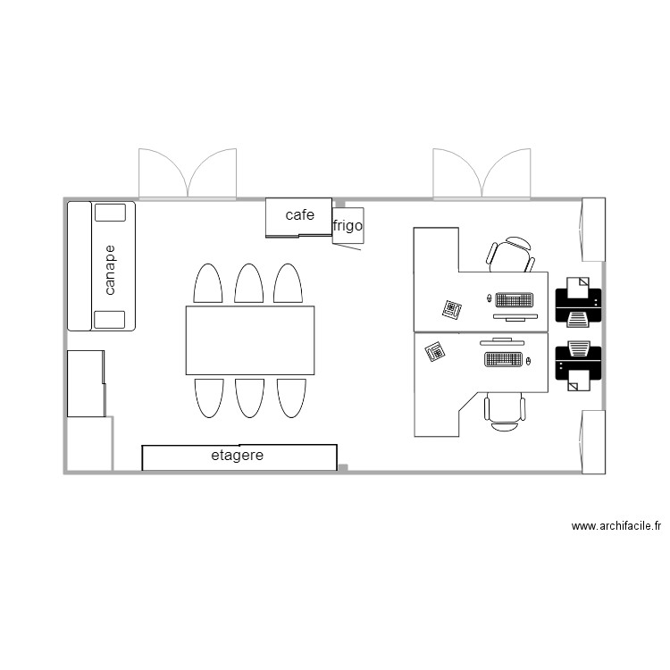 bureau - Plan dessiné par alertenico