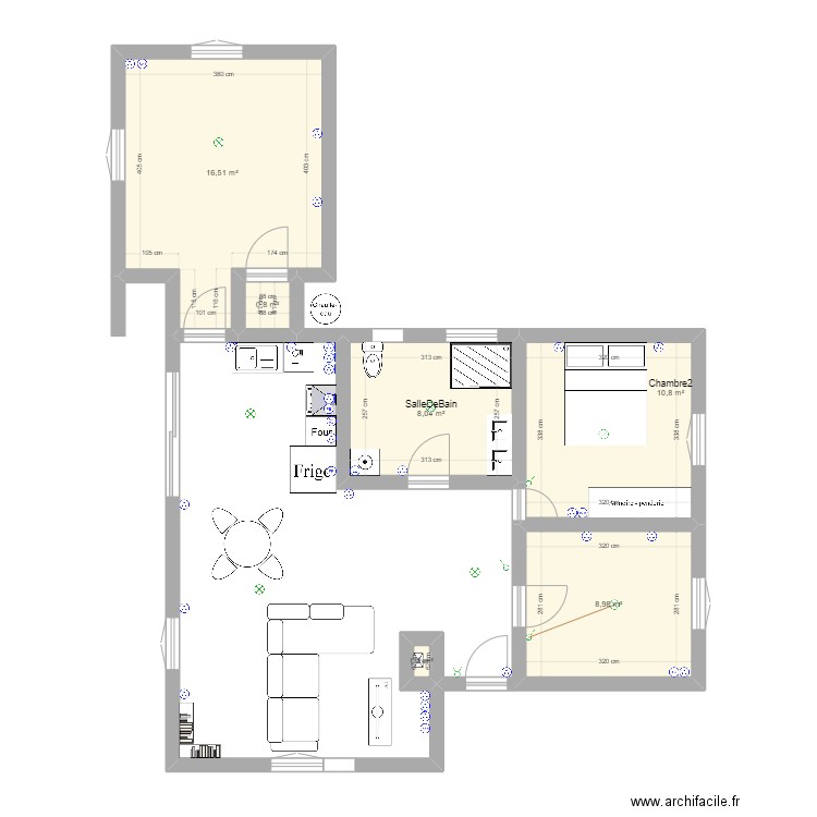 Maison - Plan 6 pièces 45 m2 dessiné par Borek