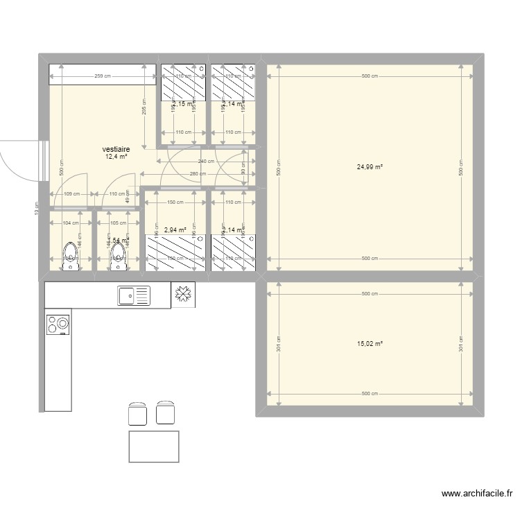 Plan – Vestiaire – Par Halgym ️ | ArchiFacile