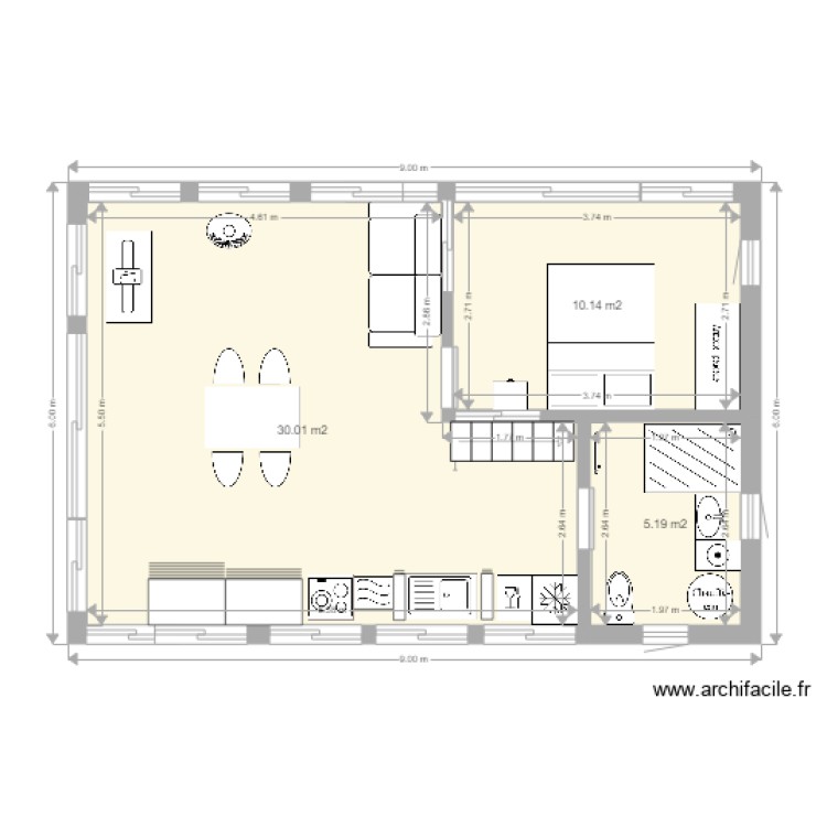 Maisonnette Férel - Plan dessiné par Meslay