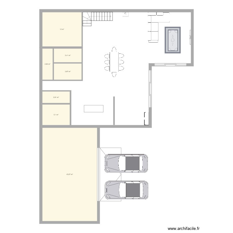 Plan 1 - Plan 7 pièces 75 m2 dessiné par clem_leb
