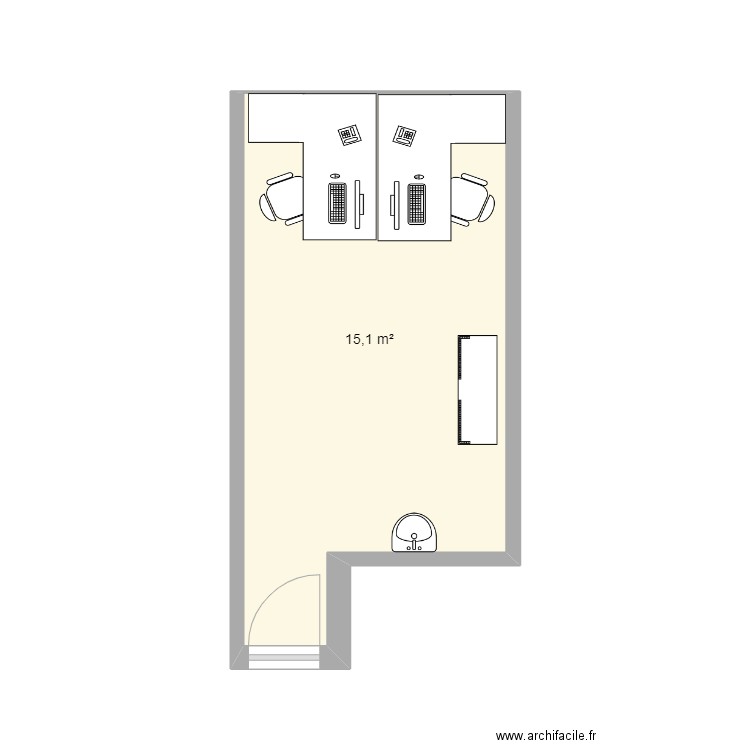 secrétaire A4 HLM - Plan dessiné par FredCAL