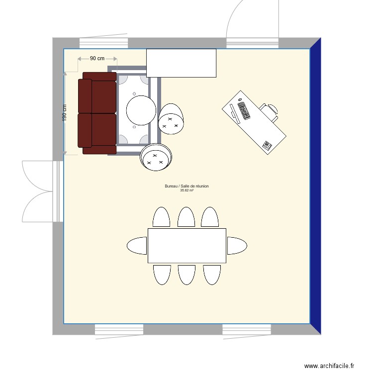 salle de réunion version 1 - Plan dessiné par Sarah Thiry