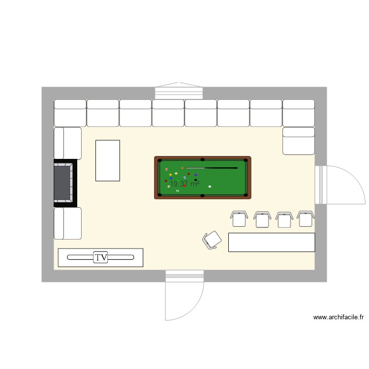 Plan – salle jeu – Par jsub64 ️ | ArchiFacile