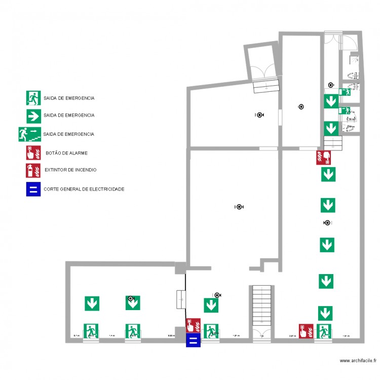 plan sortie de secour - Plan dessiné par chauvey