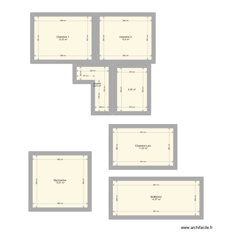 Maison pessade moquette - Plan 7 pièces 73 m2 dessiné par fanydogo