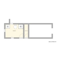 Chambre salon et douche interne - Plan 1 pièce 14 m2 dessiné par Daoud