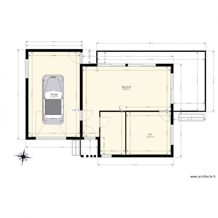 Vue en plan - Plan dessiné par bophi