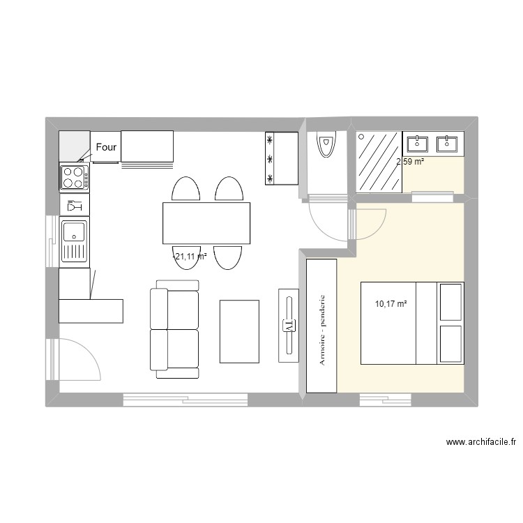 40m2 - Plan dessiné par nico17100